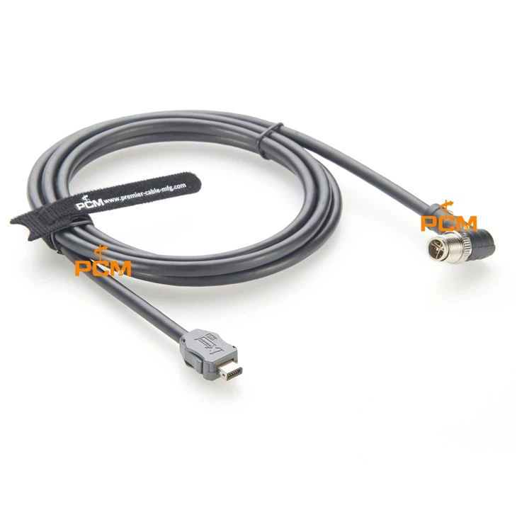 China Right Angle M12 X-code IX Industrial Ethernet Cat6a Cable Manufacturers Suppliers Factory
